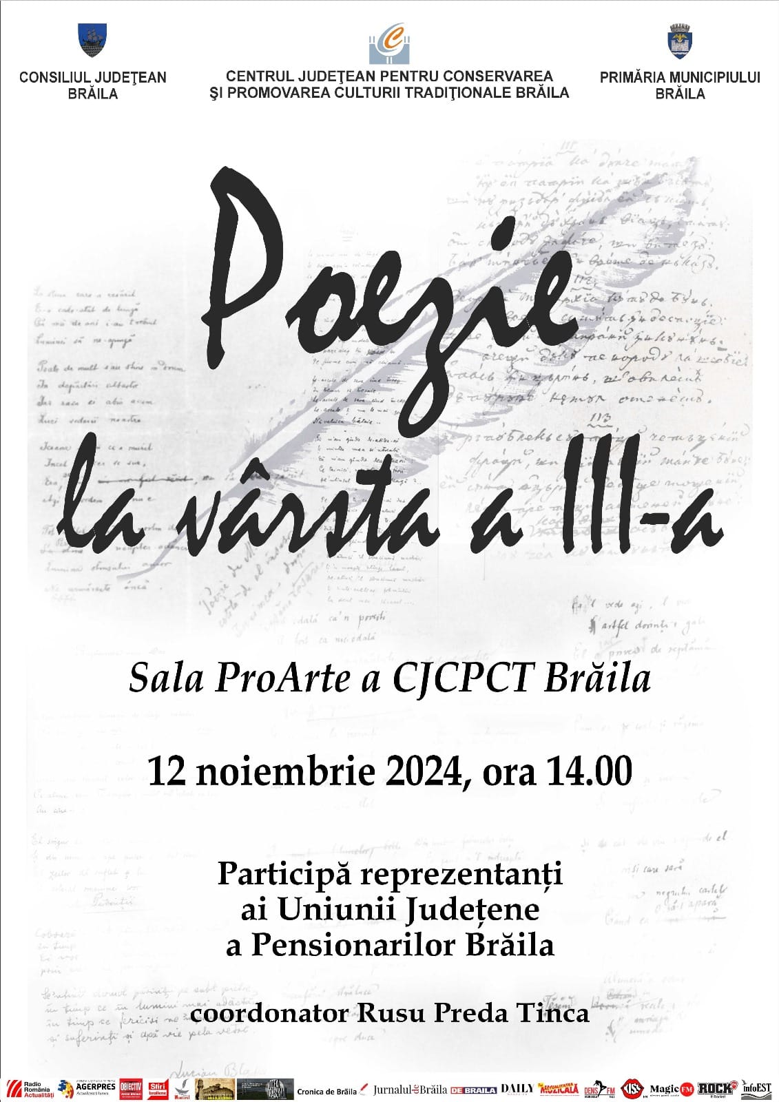 Poezie la vârsta a treia se va desfășura sub egida ”La o cafea despre ...