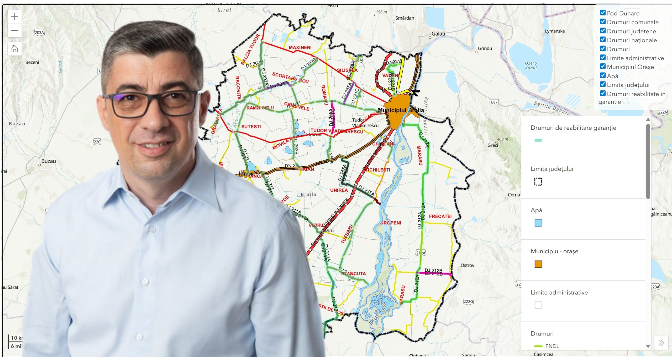 Consiliul Județean Brăila a lansat harta interactivă a drumurilor ...